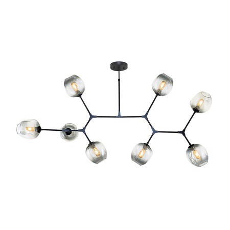 Lustra cu 8 becuri,culoare negru - eMAG.ro