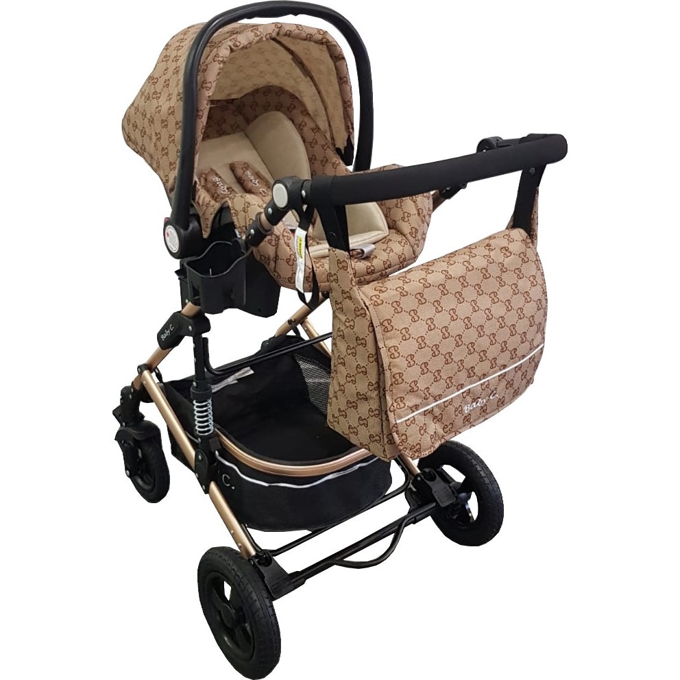 Carucior nou nascuti 3 in 1 Baby Care™ PRO 531, Cu geanta bebe, Cadru ...