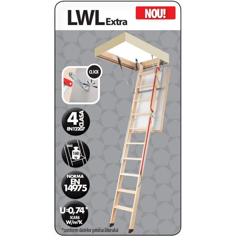 Scara modulara din lemn pentru acces pod/mansarda Fakro LWL Extra - eMAG.ro