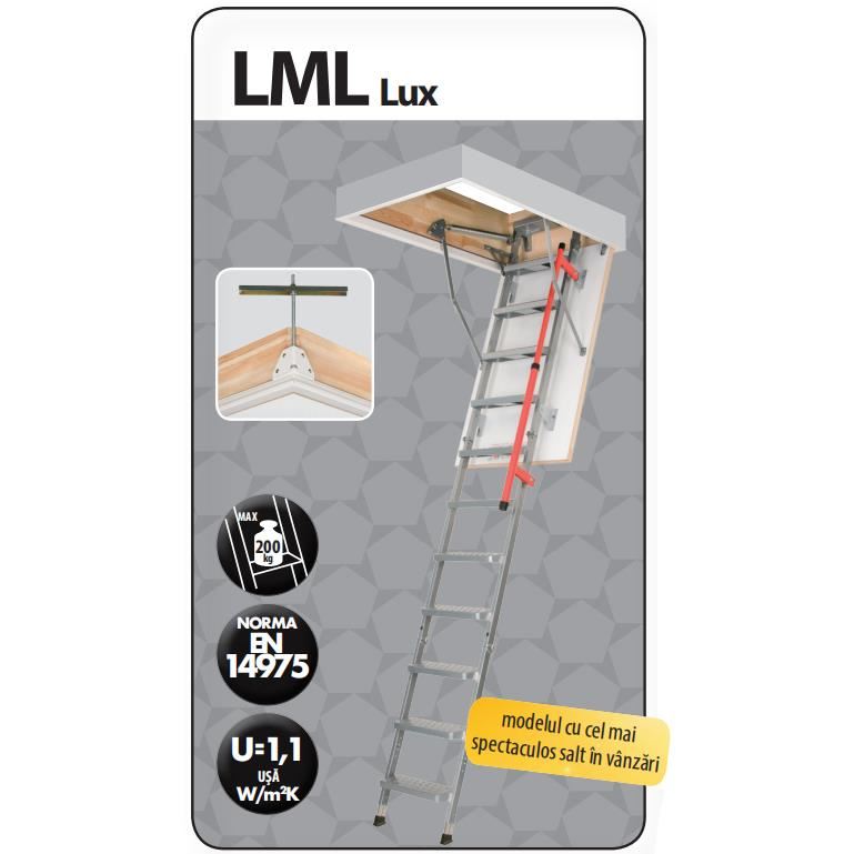 Scara modulara metalica pentru acces pod/mansarda Fakro LML Lux ...