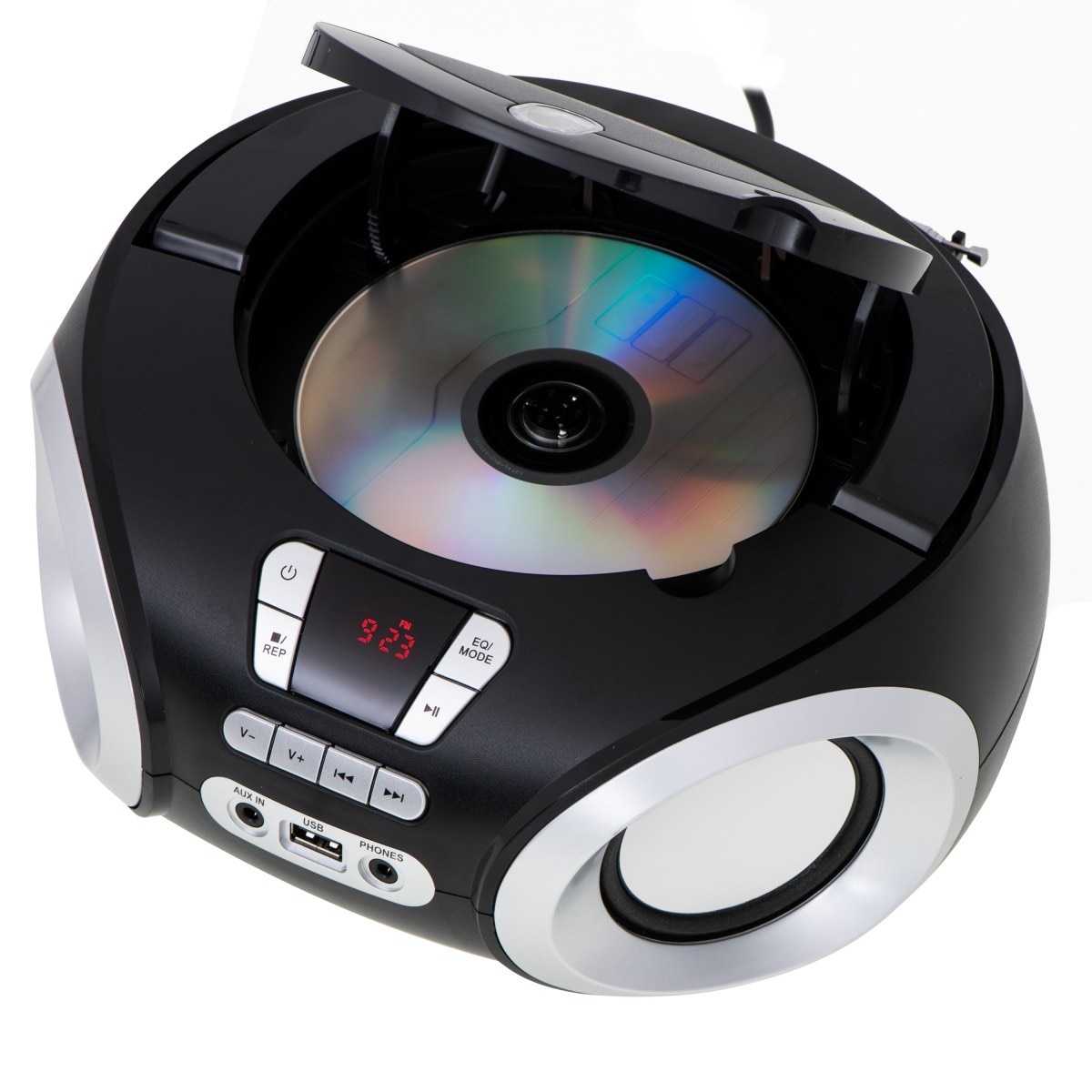 Adler AD1181 rádió, CD-MP3, USB, 2 x 1.7 W fekete-ezüst boombox - eMAG.hu