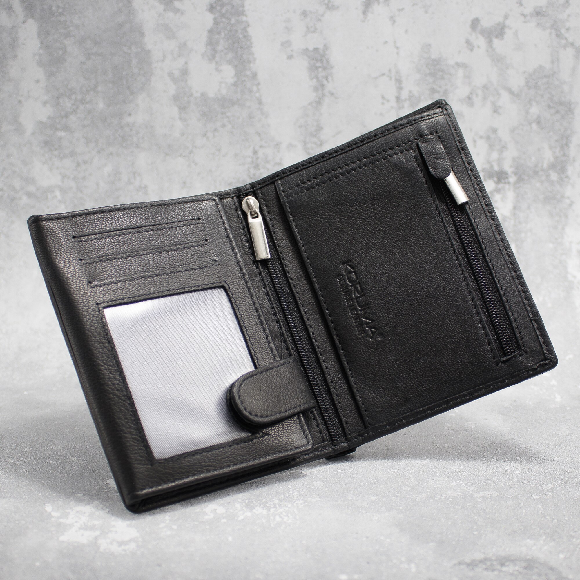 Portofel barbati, piele naturala, securitate RFID BLOCK, buzunar pentru ...