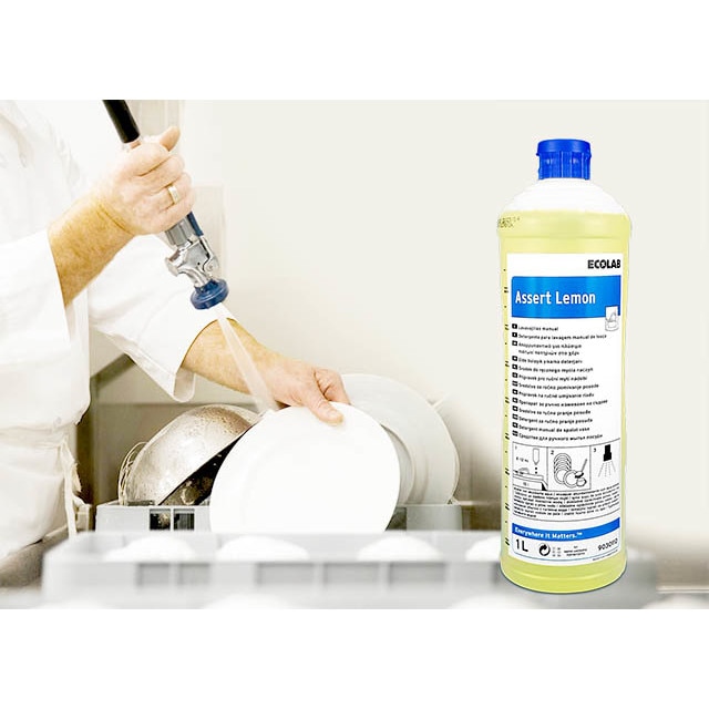 Концентриран професионален ръчен препарат за съдомиялна ASSERT LEMON 1L ...