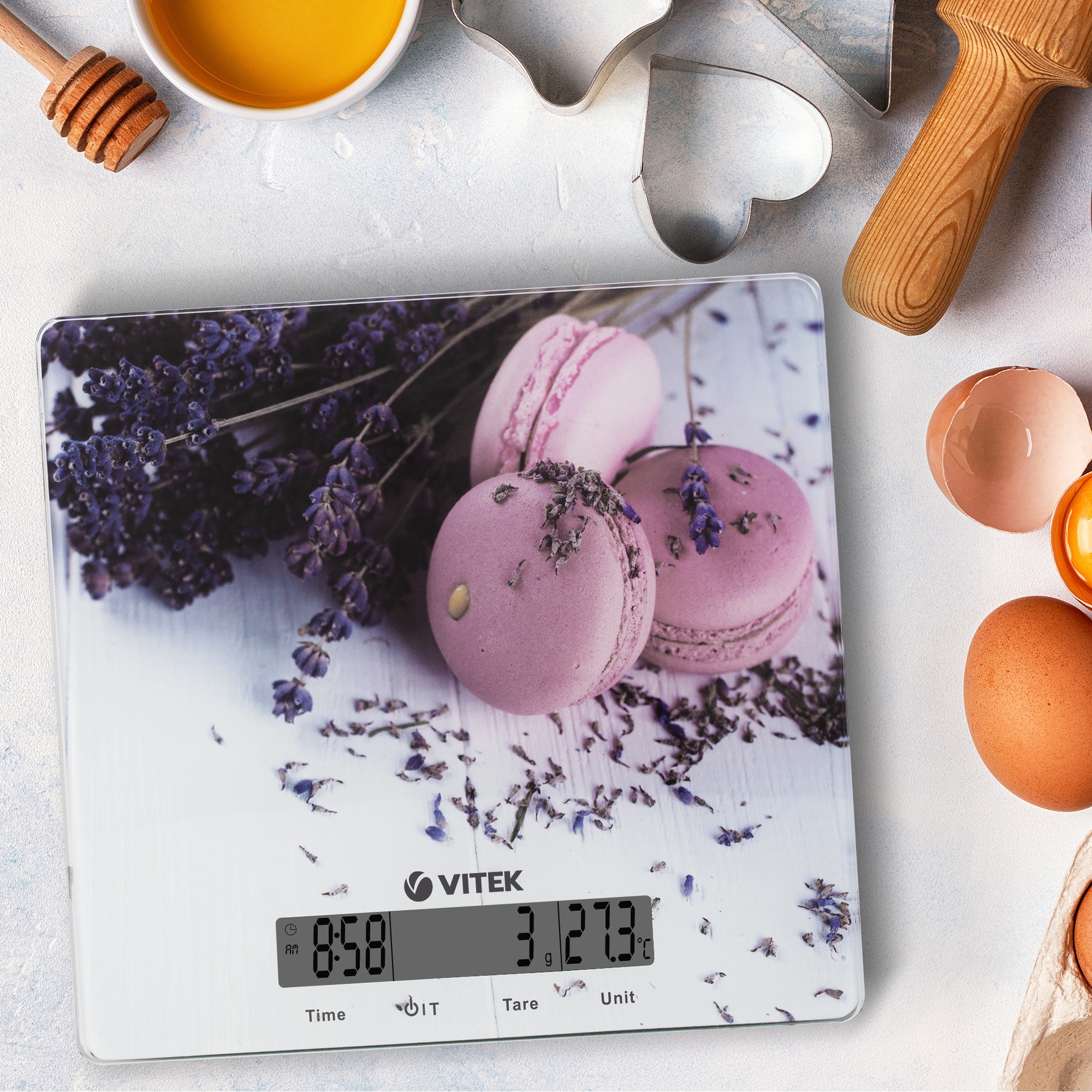 Cantar de bucatarie VITEK VT-8009, 10kg, sticla securizata, ceas ...