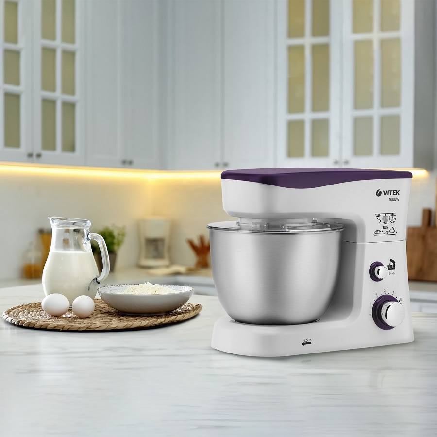 Robot de bucatarie VITEK VT-1443, 1000W, bol inox 3.5L, 6 viteze, protectie impotriva ...