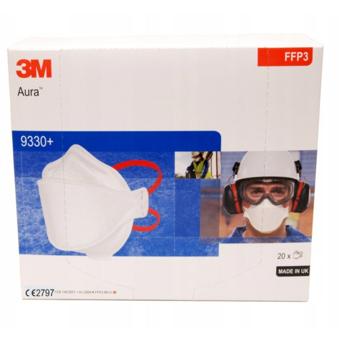Респираторна защитна маска за частици 3M Aura 9330+, FFP3 - eMAG.bg