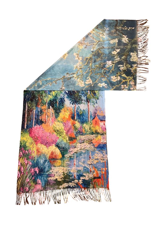 Fular tip esarfa pictata multicolor 1, Dacali, casmir, 01 albastru ...