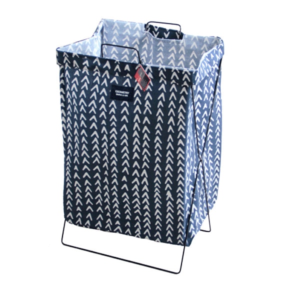 Cos rufe baie RAKI cu cadru metalic pliabil 35x26x59cm albastru,alb cu ...