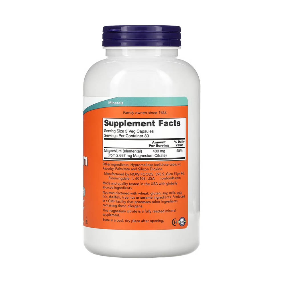 Magnesium Citrate 133 mg, Now Foods, 240 capsule - eMAG.ro