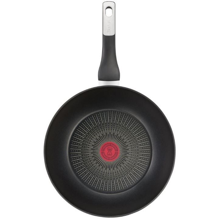 Tigaie Wok Tefal Unlimited, 28 cm, inductie, invelis antiaderent din titan, indicator Thermo ...