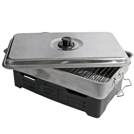 Afumatoare portabila pentru carne, EnergoTeam, Aluminiu, 2 arzatoare ...