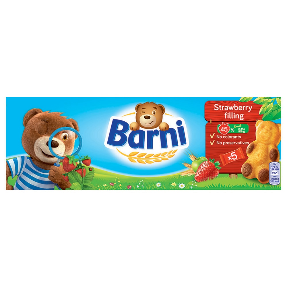 Prajitura cu umplutura de capsune si mere 24x30g Barni - eMAG.ro