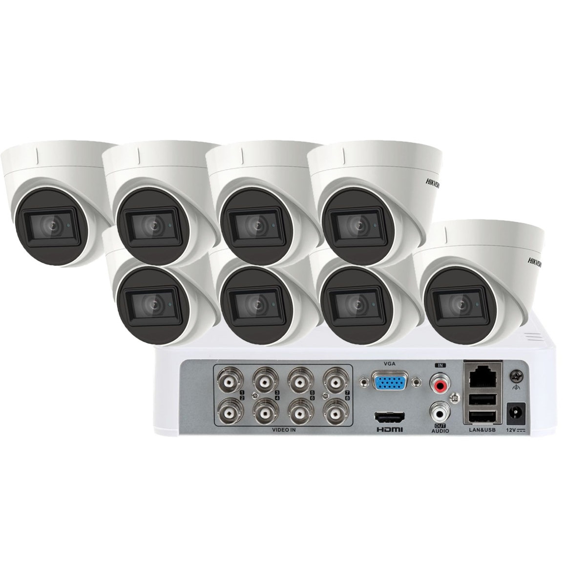 Videó megfigyelő rendszer 8 beltéri kamera Hikvision Ultra Low Light ...