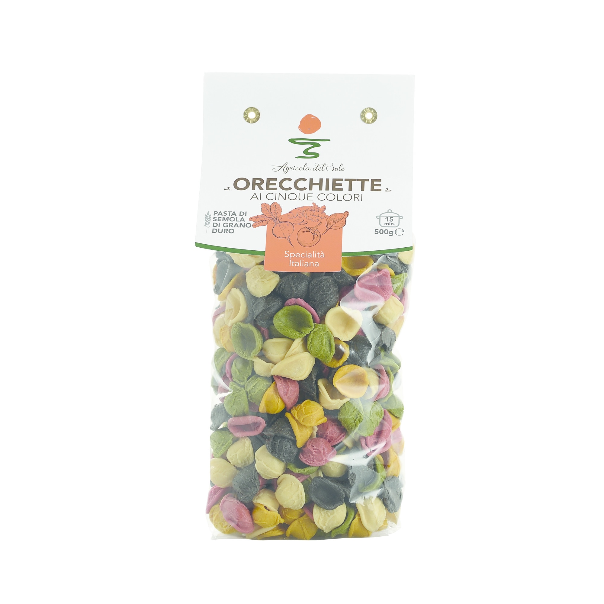 Paste din grau dur Orecchiette in 5 culori, Agricola del Sole, 500 g ...