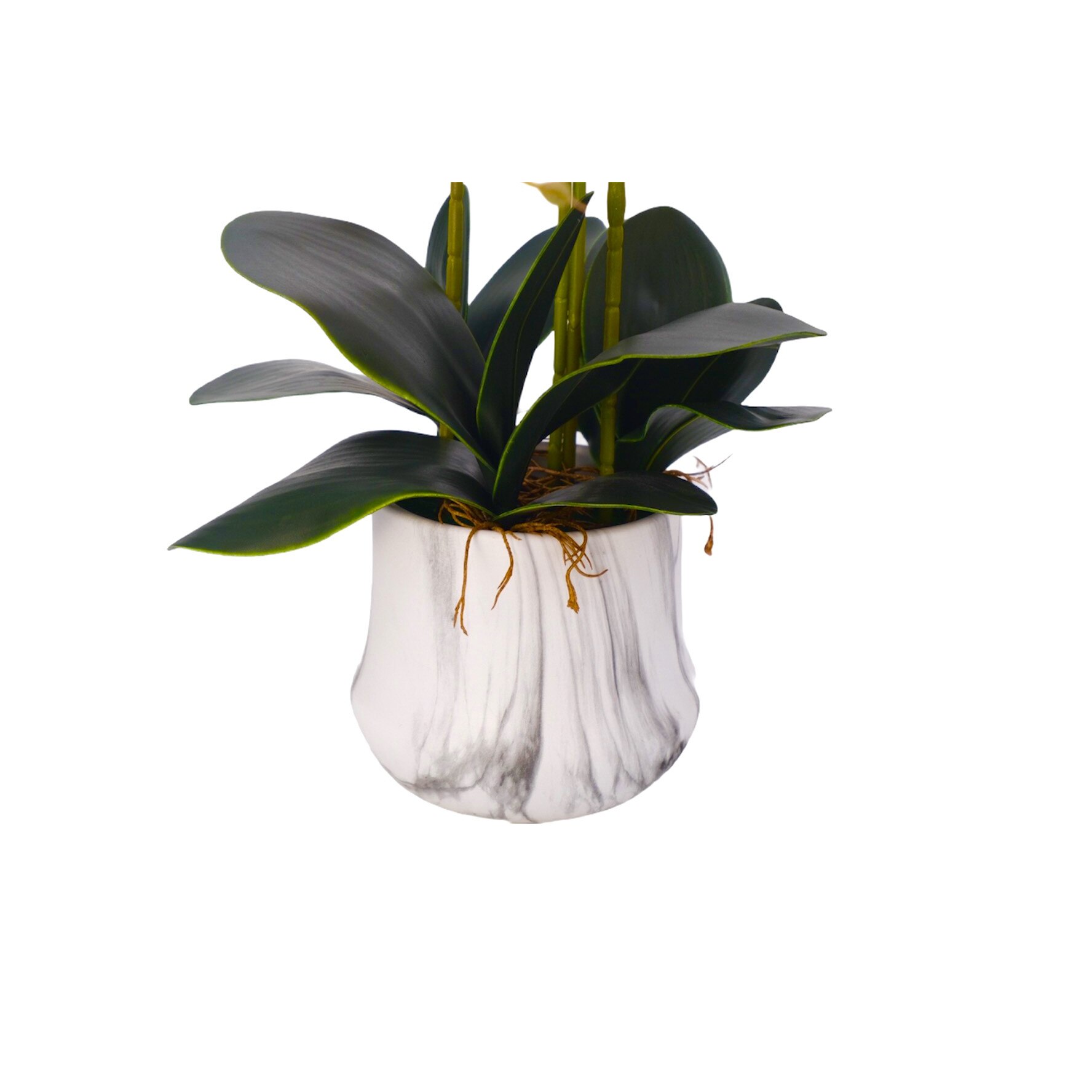 Floare orhidee artificiala, bogata, alb, 60 cm - eMAG.ro