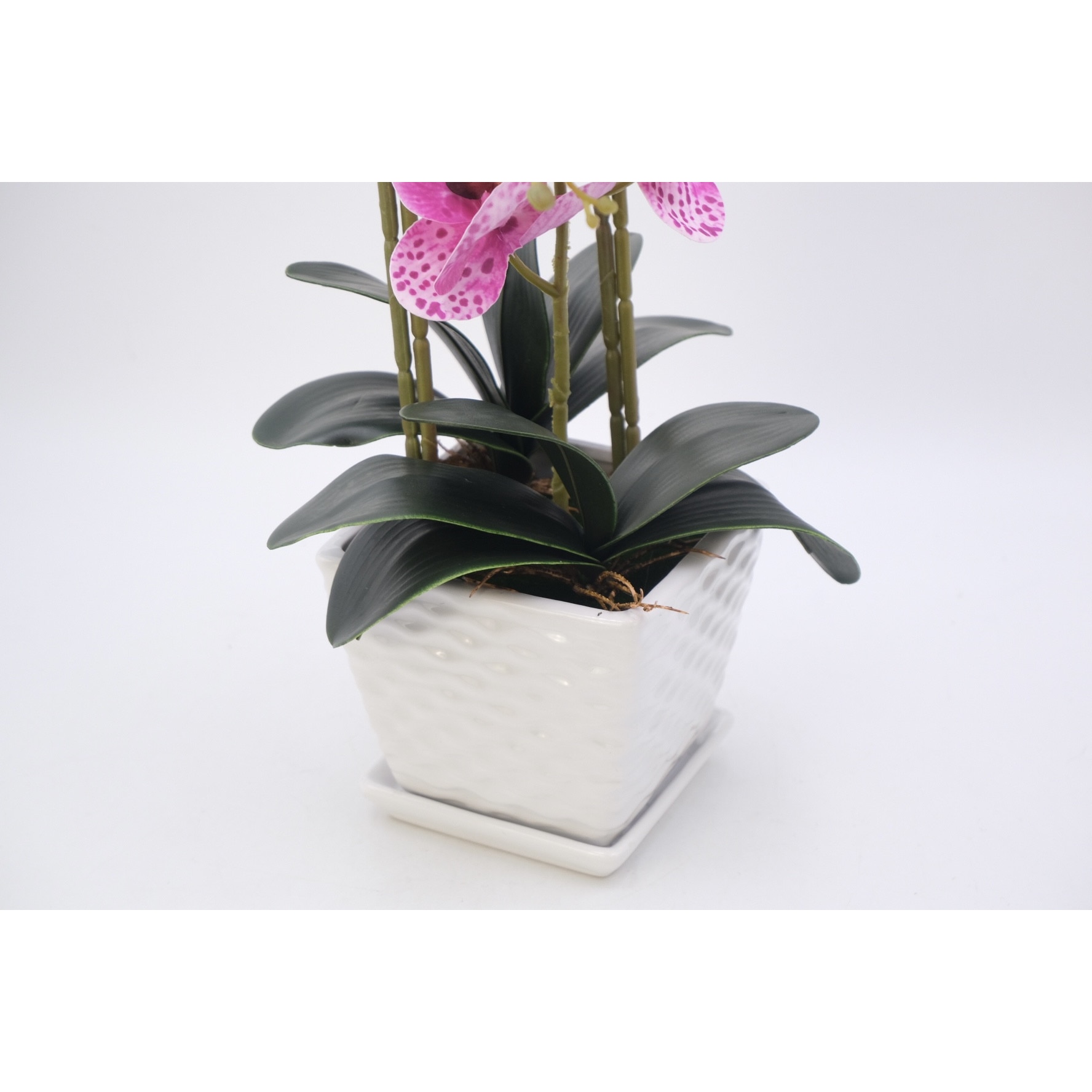 Floare decorativa in ghiveci, orhidee, crem, 63 cm - eMAG.ro