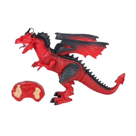 Figurina interactiva Dragon cu aripi, functie sonora si luminoasa, Rosu ...