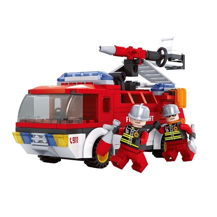 Set constructie model autospeciala pompieri pentru copii, cu tun apa si ...