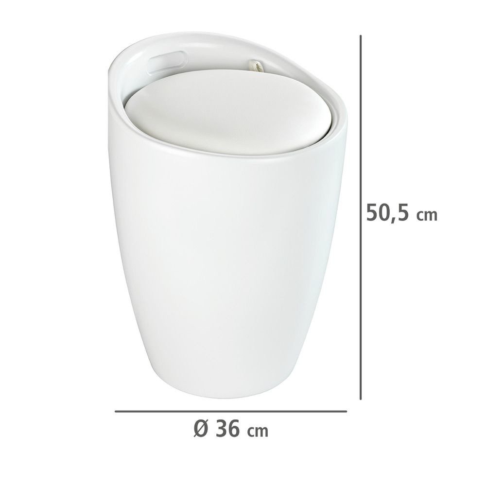 Cos de rufe cu scaun CANDY,20 L, alb mat, 2in1, WENKO - eMAG.ro