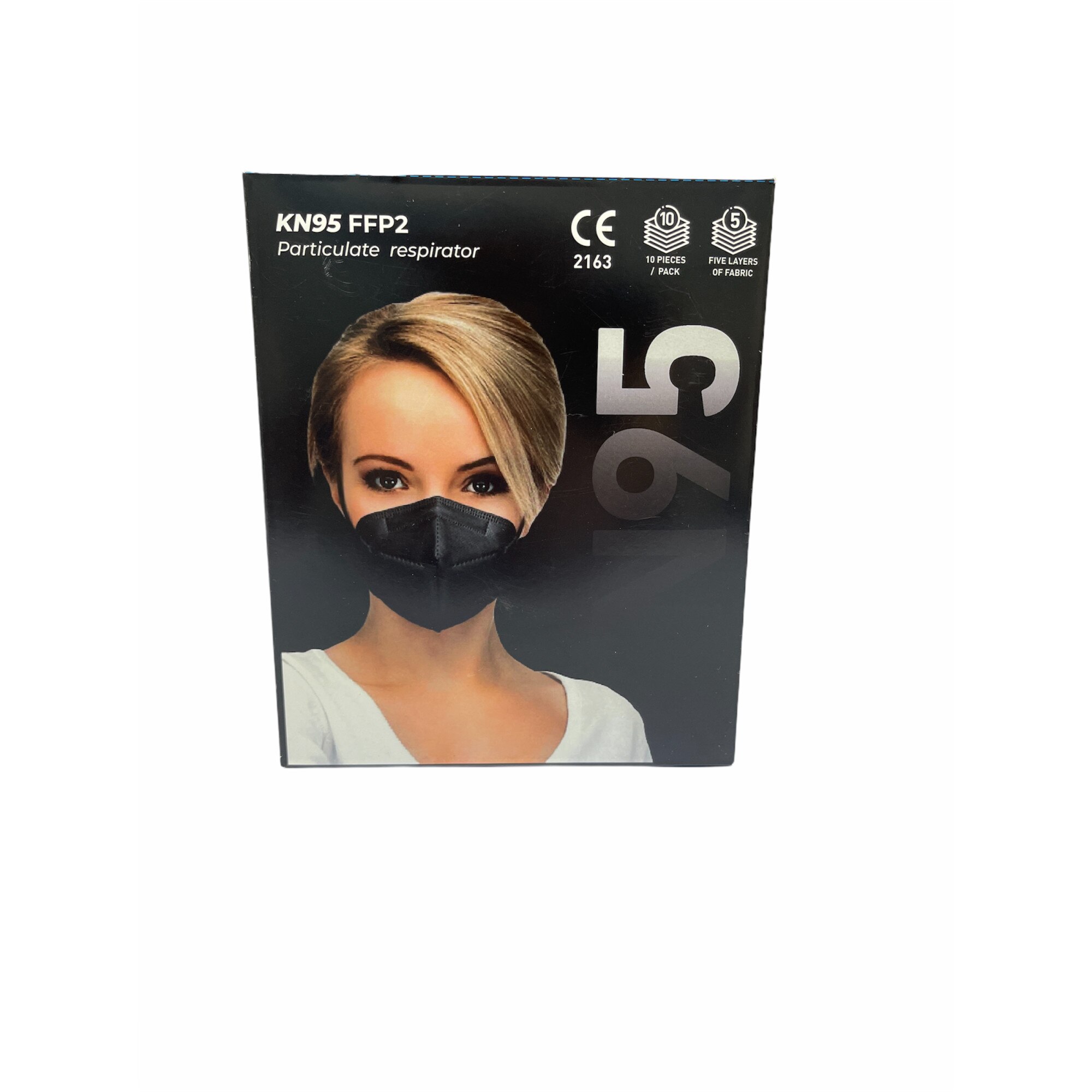 Маска KN95 FFP2, комплект от 10 бр., черна - eMAG.bg