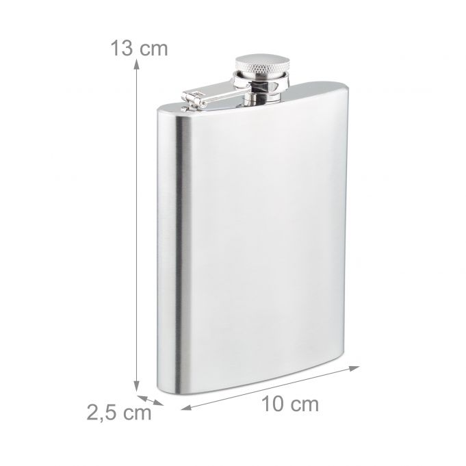 Set cadou, plosca + 4 pahare, inox, Relaxdays - eMAG.ro