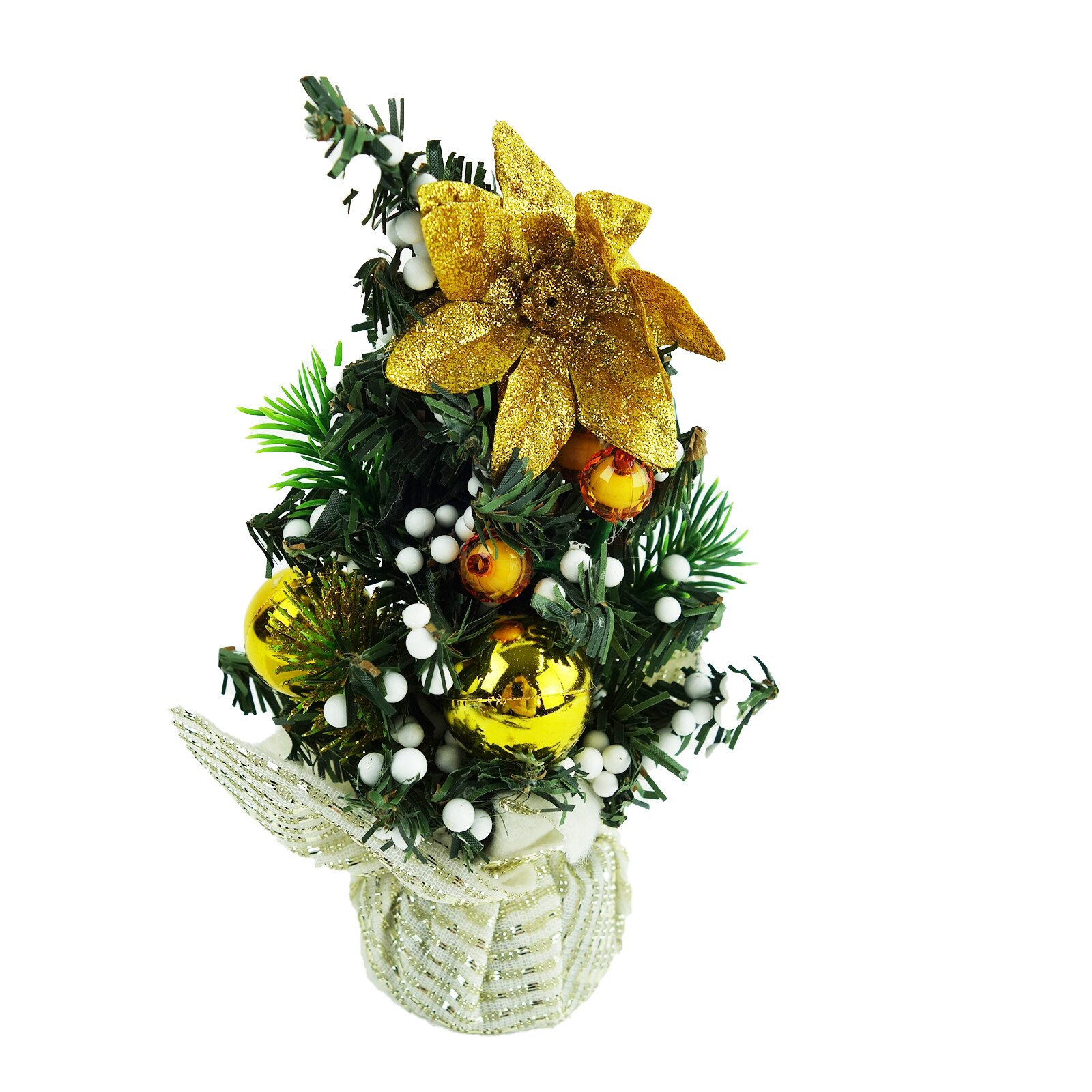 Bradut artificial, impodobit, cu suport in forma de ghiveci, 20 cm ...