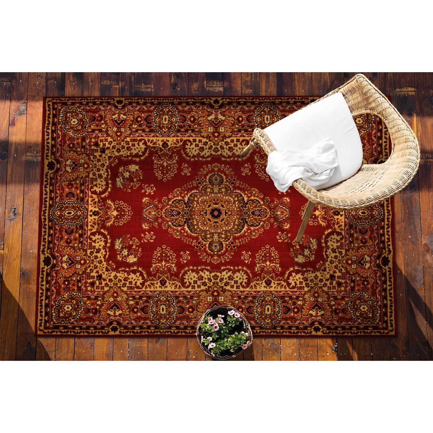 Covor de vinil pentru terasa, Covor de balcon, PVC, Textura Persana, 60 ...