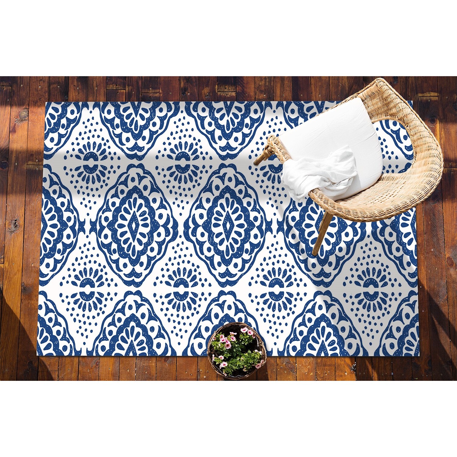 Covor de vinil pentru terasa, Covor de balcon, PVC, model widget-uri ...