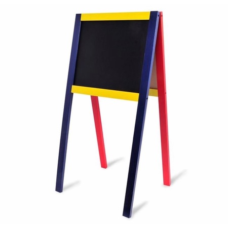 Tabla de scris cu 2 fete, pentru creta sau marker, are rama din lemn ...