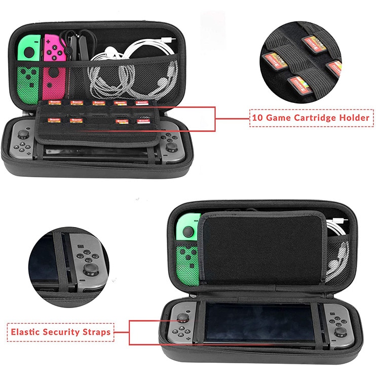 Комплект за защита 8 в 1 за Nintendo Switch, твърд калъф за Nintendo ...