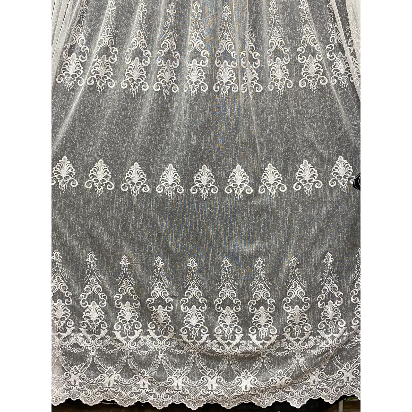 Perdea alba "Brodata de lux" 400x245cm, brodata, cu rejansa by Liz Line ...