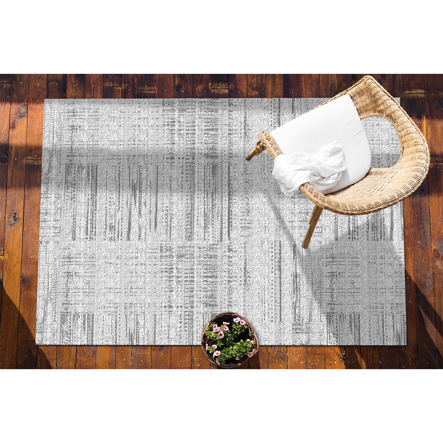 Covor de vinil pentru terasa, Covor de balcon, PVC, model textura a ...