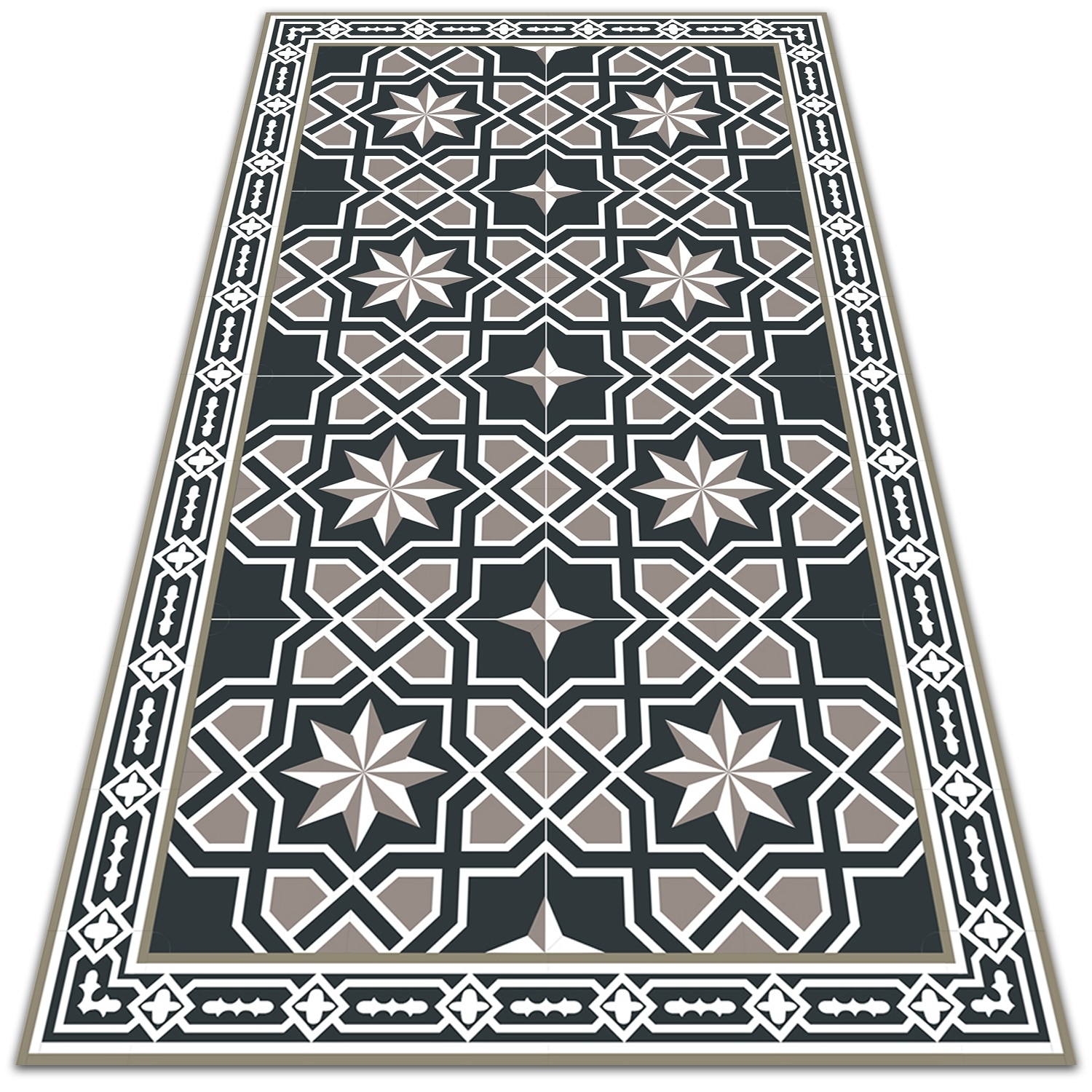 Covor de vinil pentru terasa si balcon, PVC, model in stilul Talavera ...