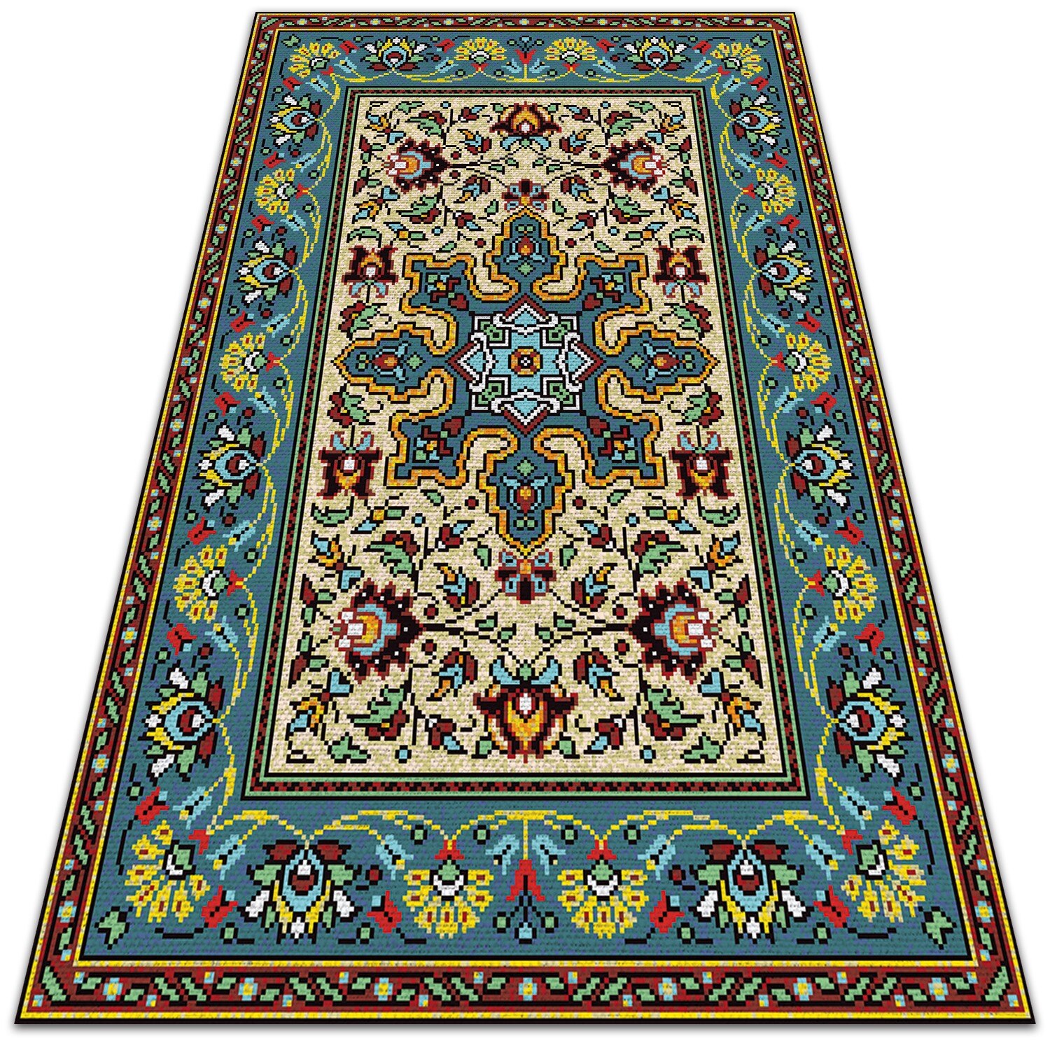 Covor de vinil pentru terasa, Covor de balcon, PVC, Persana Paisley, 60 ...