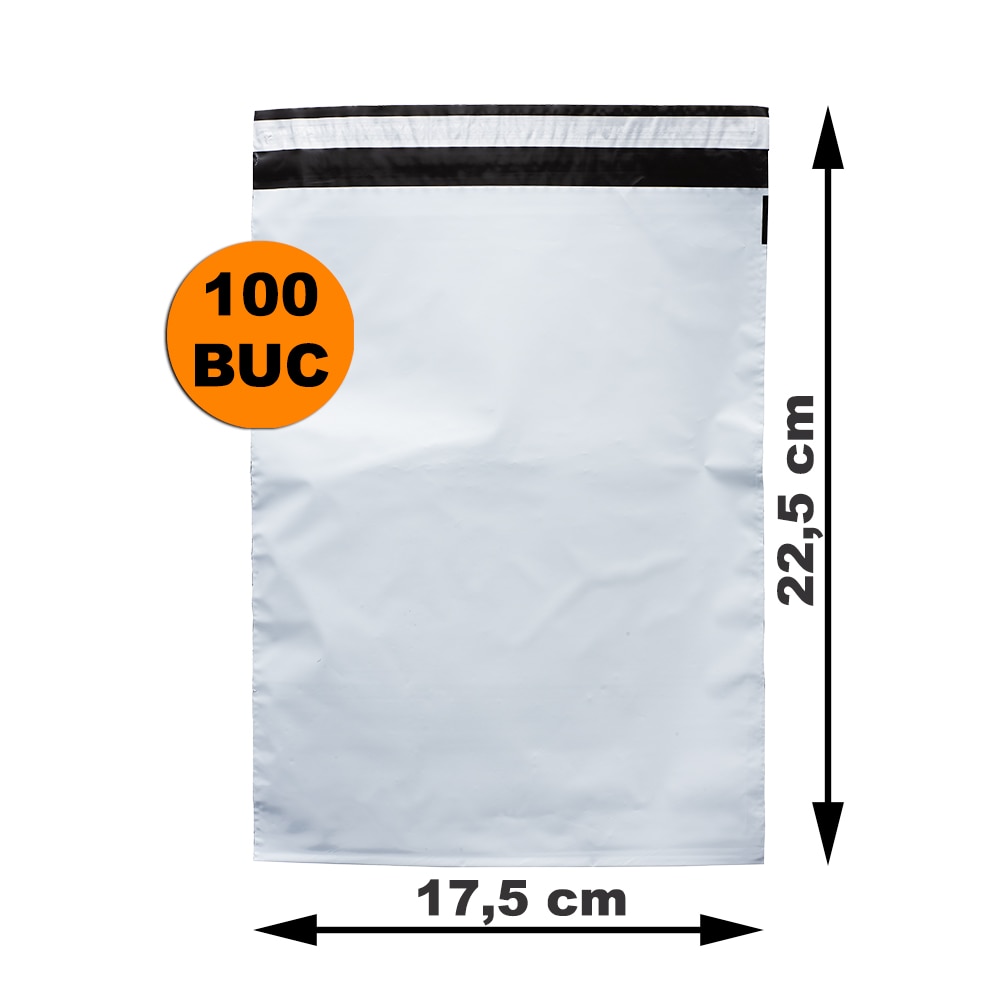 Set 100 Pungi curierat RMF, 175x255+50 mm, 60 microni - eMAG.ro