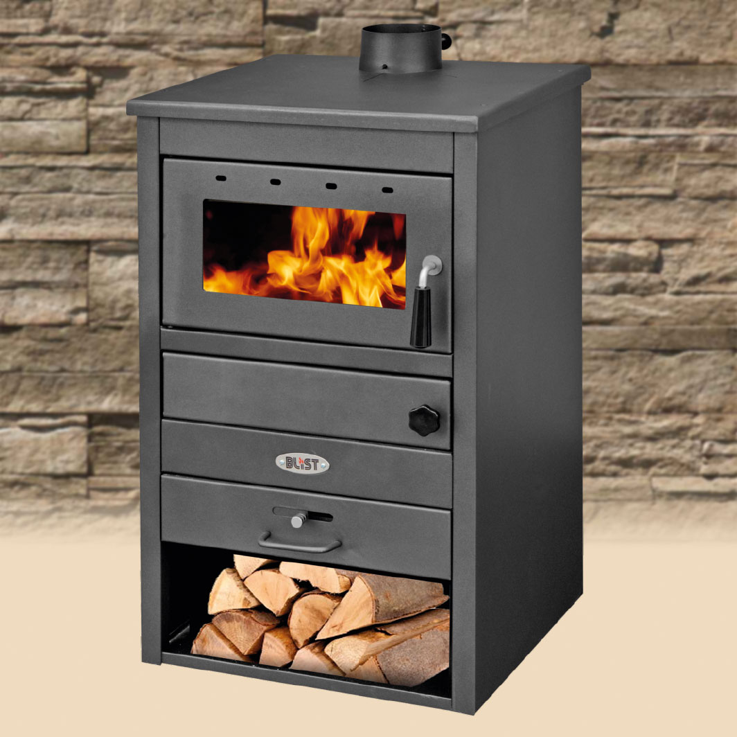 Pachet Termosemineu pe lemne, brichete si carbune Fornello B22 E, 19kW ...