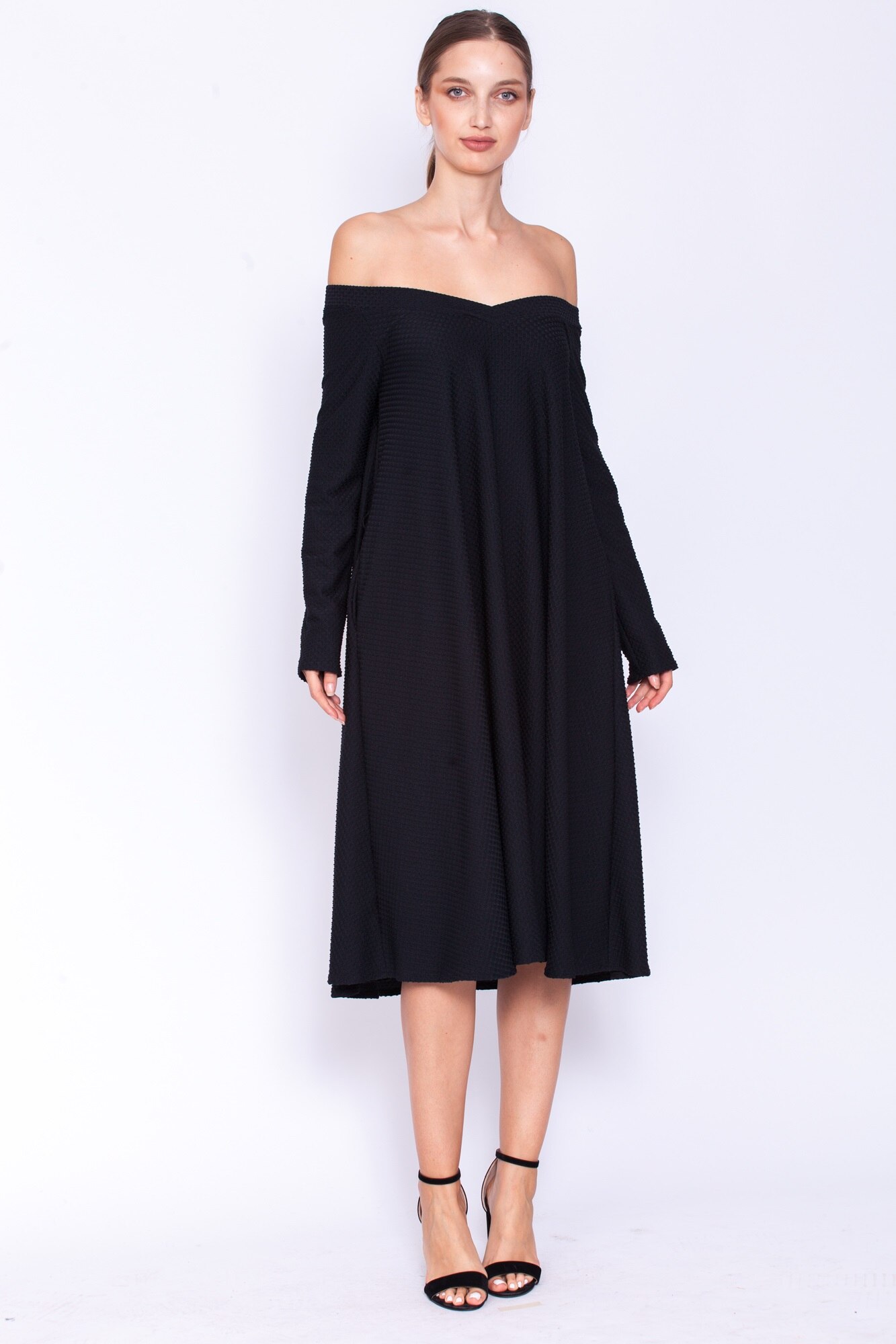 Rochie closh cu umeri goi din tricot cu buzunare, Joy Patterns&Design ...