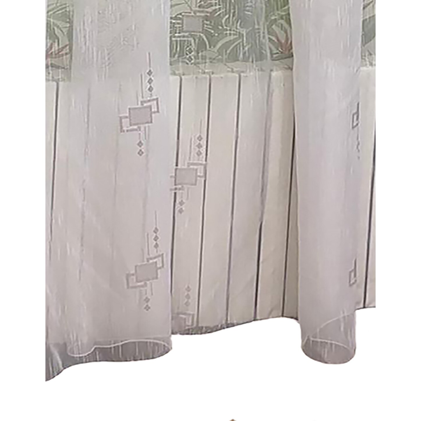 Perdea brodata, culoare alba, Square Geometry by Liz Line, 400x245cm ...