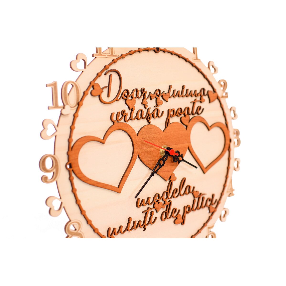 Ceas personalizat din lemn, DekoLaser, CL1005, 30 cm - eMAG.ro