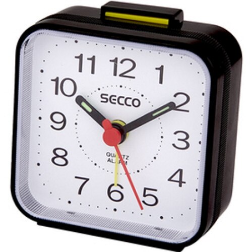 Ceas desteptator, Secco, Cadran analogic, Alb/Negru - eMAG.ro