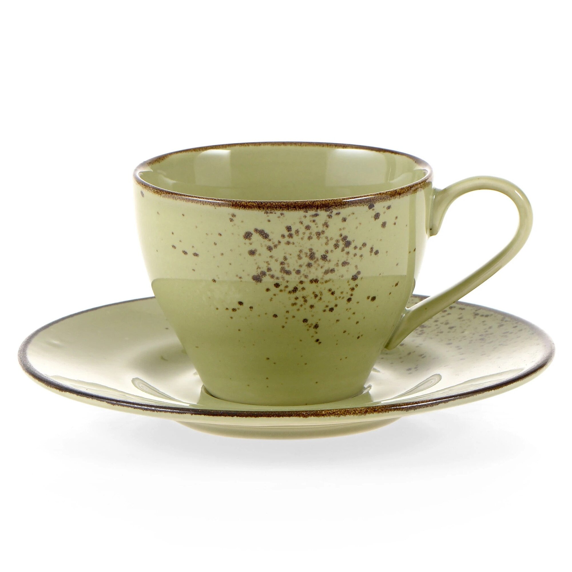 Set vesela AIX©, din portelan, aspect discret, nuante versatile, verde ...