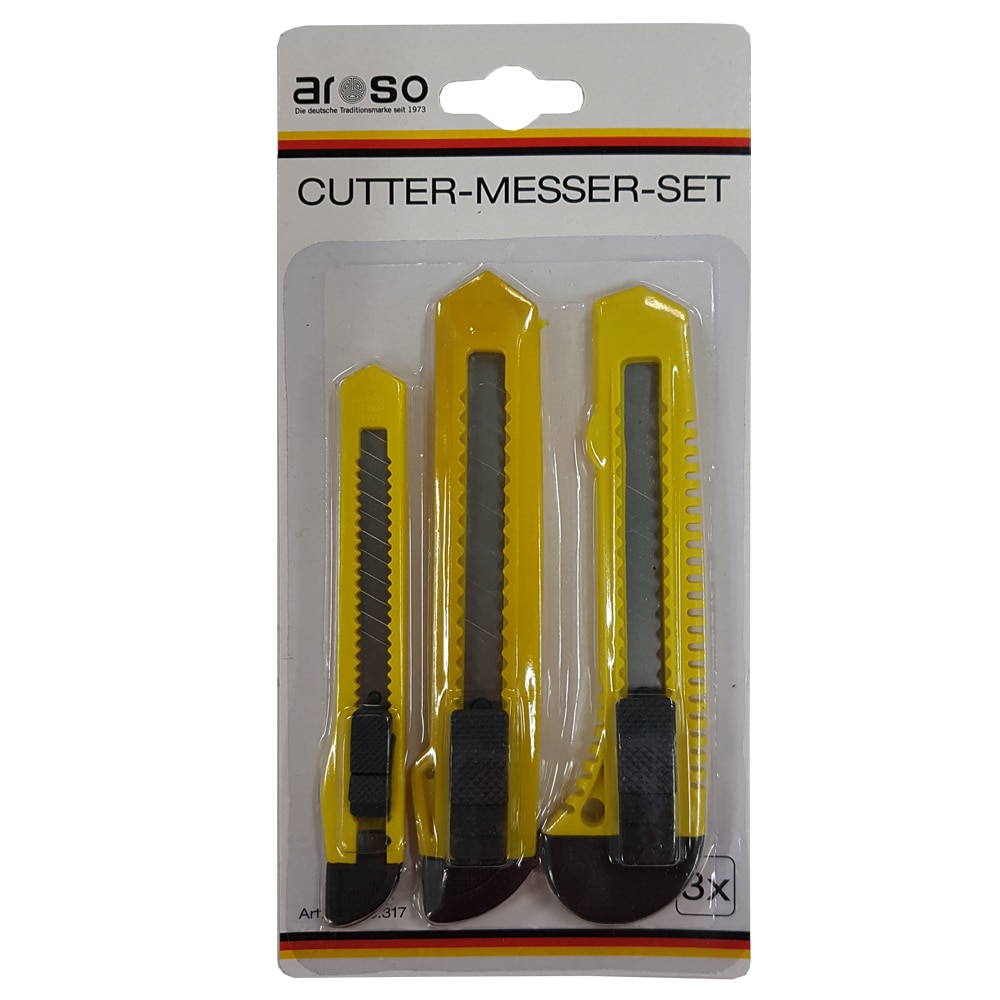 Комплект макетни ножове Aroso, жълт, 3 бр - eMAG.bg