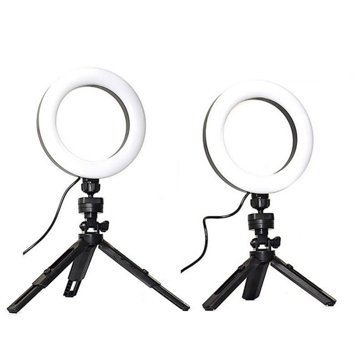 Ринг лампа, 3 режима на осветление, 10 степени за регулиране, Включени ...