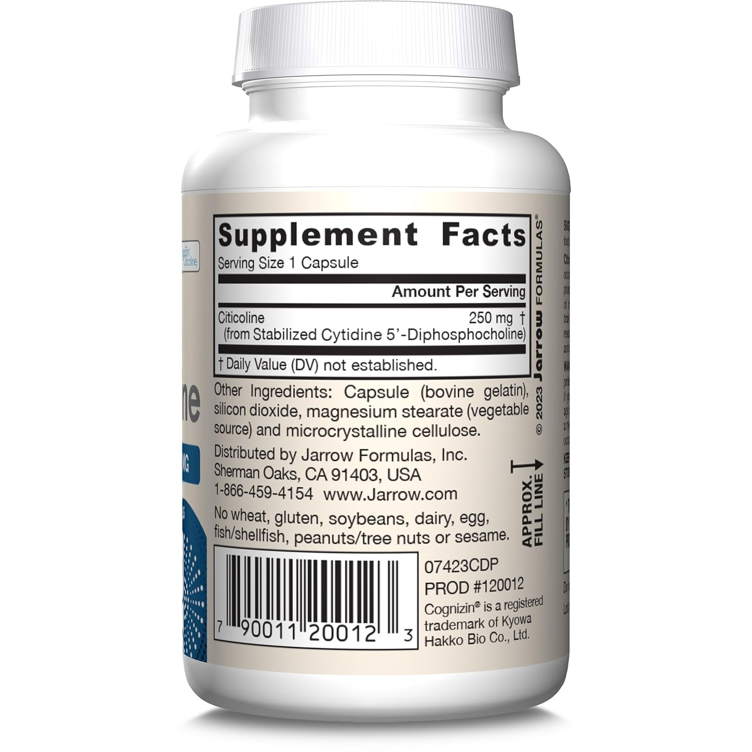 Citicoline CDP Choline, 250mg, Jarrow Formulas, 60 capsule - eMAG.ro