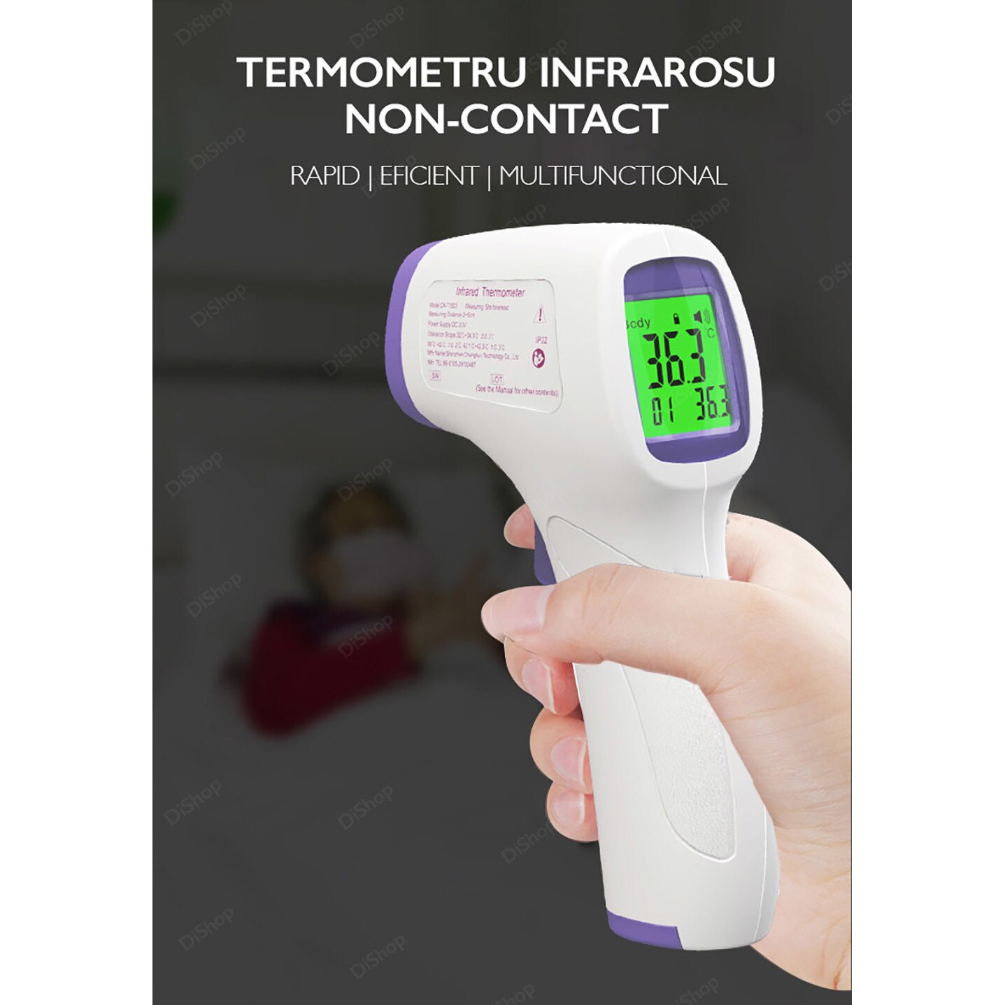 Termometru Avizat Medical JustZEN™ 9001, tehnologie non contact cu ...