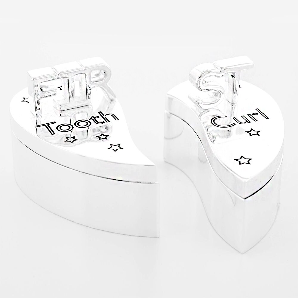 Set cutiute argintate inimioara, pentru prima suvita si primul dintisor ...