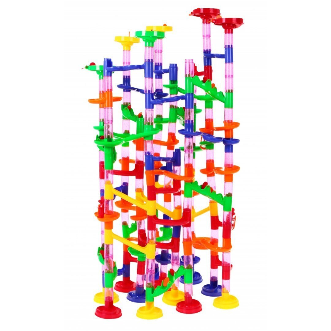 Set constructie labirint cu bile Marble Game, 219 elemente, multicolor ...