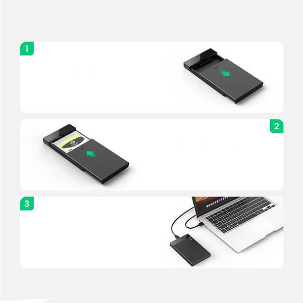 Carcasa rack Premium Ugreen 30848 pentru HDD/SSD extern 2.5 inch SATA ...