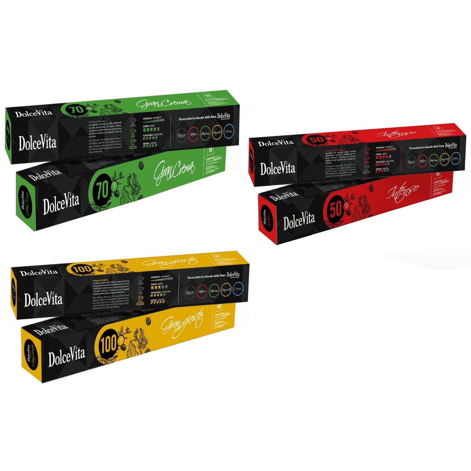 Set Capsule Cafea Dolce Vita Compatibile Nespresso, 6 x 10 bucati, 330 ...