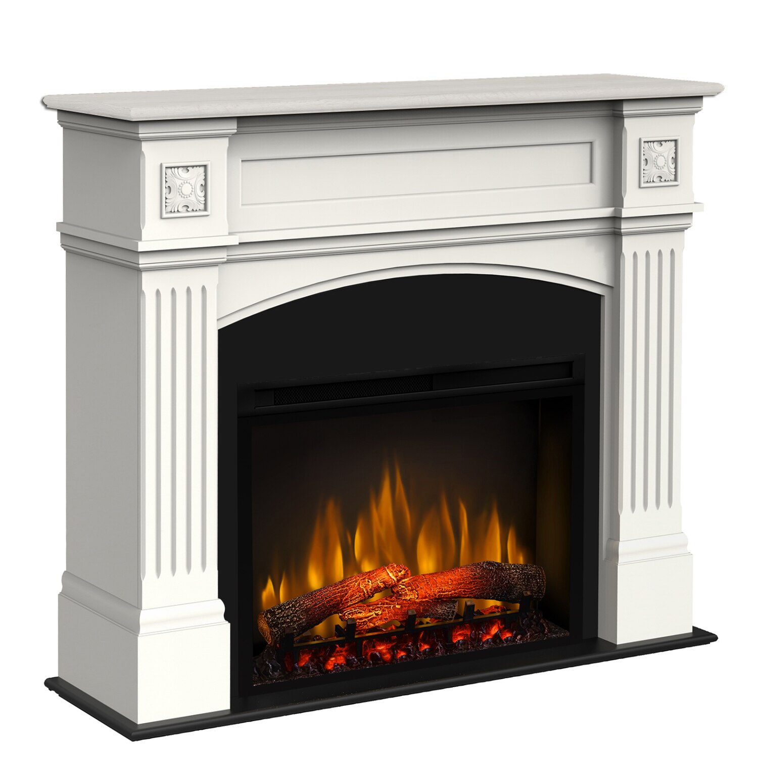 Semineu Haydn Alb - cu focar electric 3D Dimplex XHD28 cu sunet - eMAG.ro